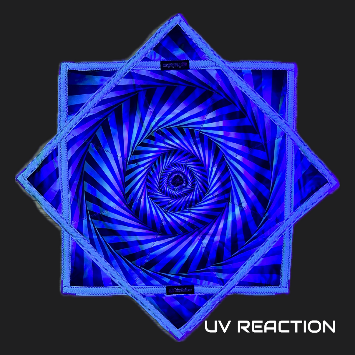 009 - Blue Purple Spiral Flowstar + 2x Sided Flow Star (UV-REACTIVE) 2 ...